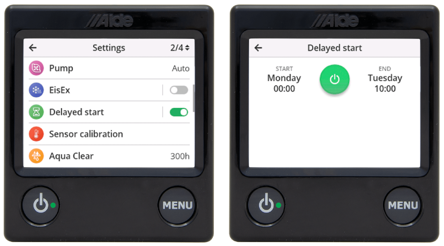 Smarta energisparfunktioner i Alde Manöverpanel - Alde