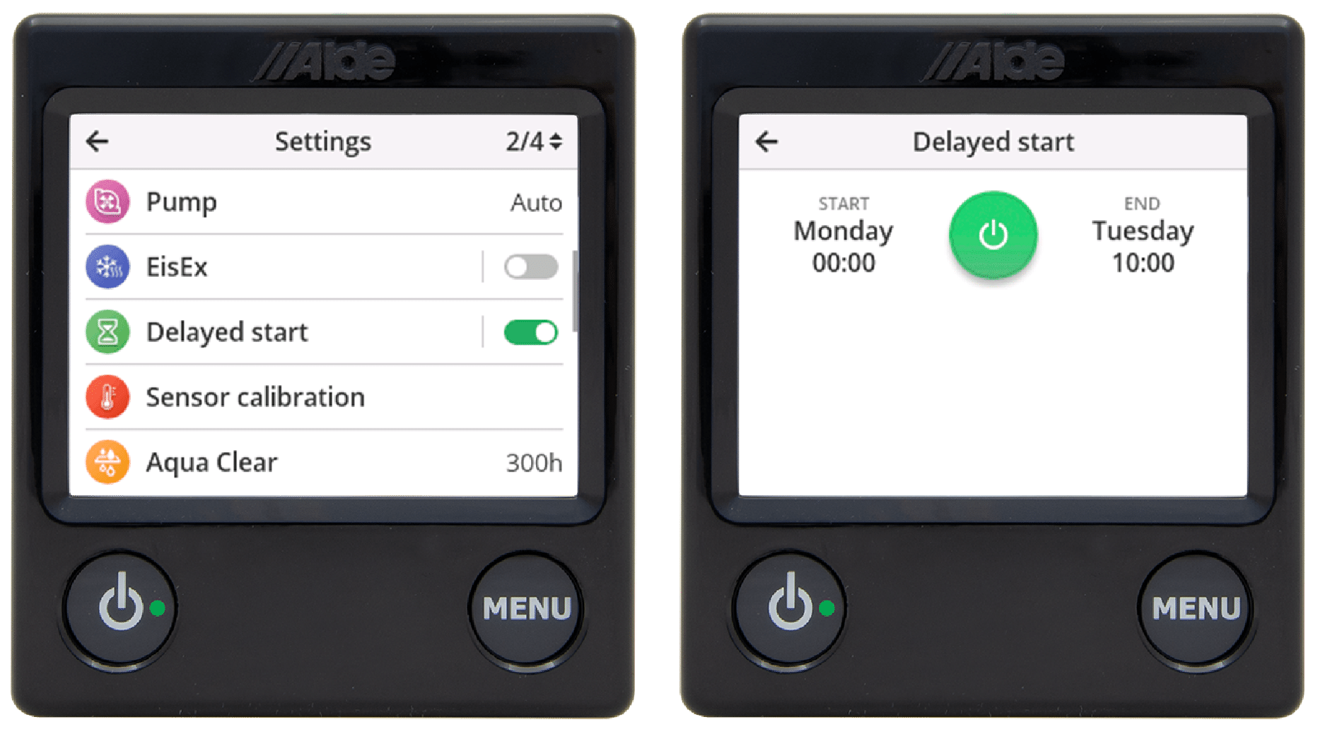 Smart, energy-saving functions in the Alde control panel - Alde